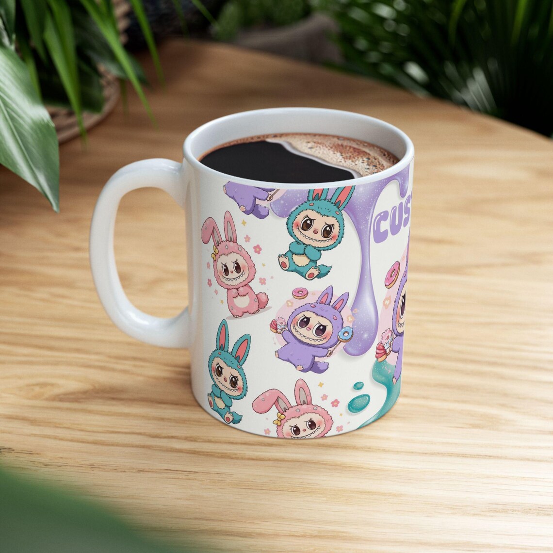 Custom Purple Labubu Ceramic Mug, Gifts for Her, Personalized Gift ...