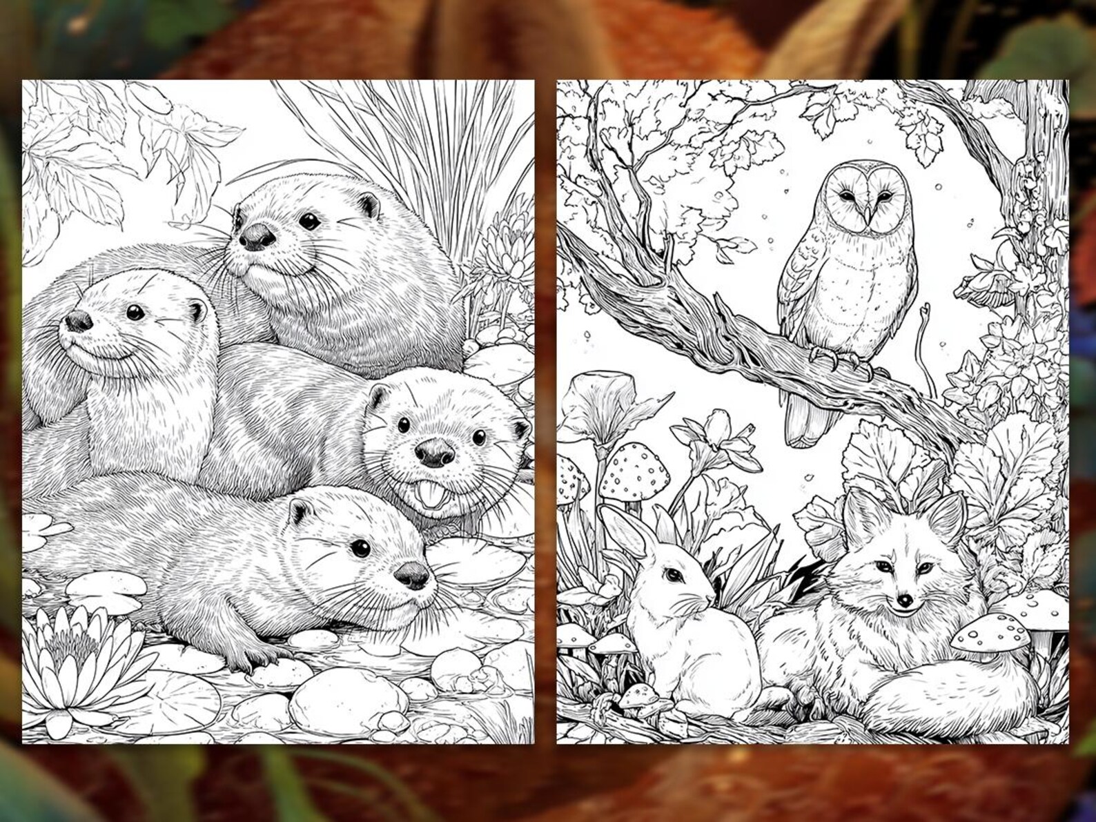 Whimsical Forest Animals Coloring Pages: 72 Printable PDF Designs ...