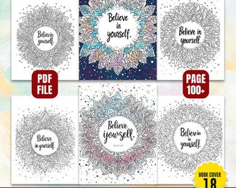 40 Mandalas Coloring Book, PDF, Printable Coloring Pages, Simple ...
