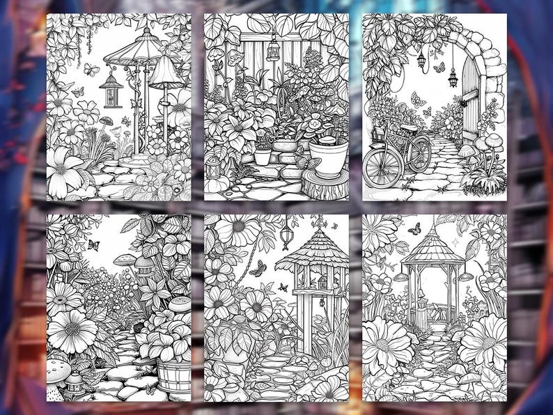 Enchanted Garden Coloring Pages: 121 Floral Designs (printable PDF File ...