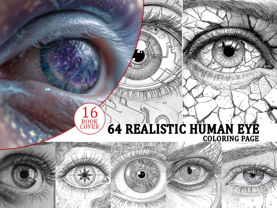 Realistic Human Eye Coloring Pages: Detailed Printable PDF (64 Designs ...