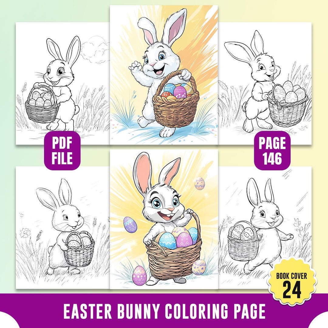 146 Easter Bunny Coloring Pages: Spring Floral Designs (PDF Download ...