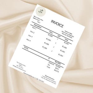 Editable, Printable, Business Invoice, Minimalistic Client Invoice ...