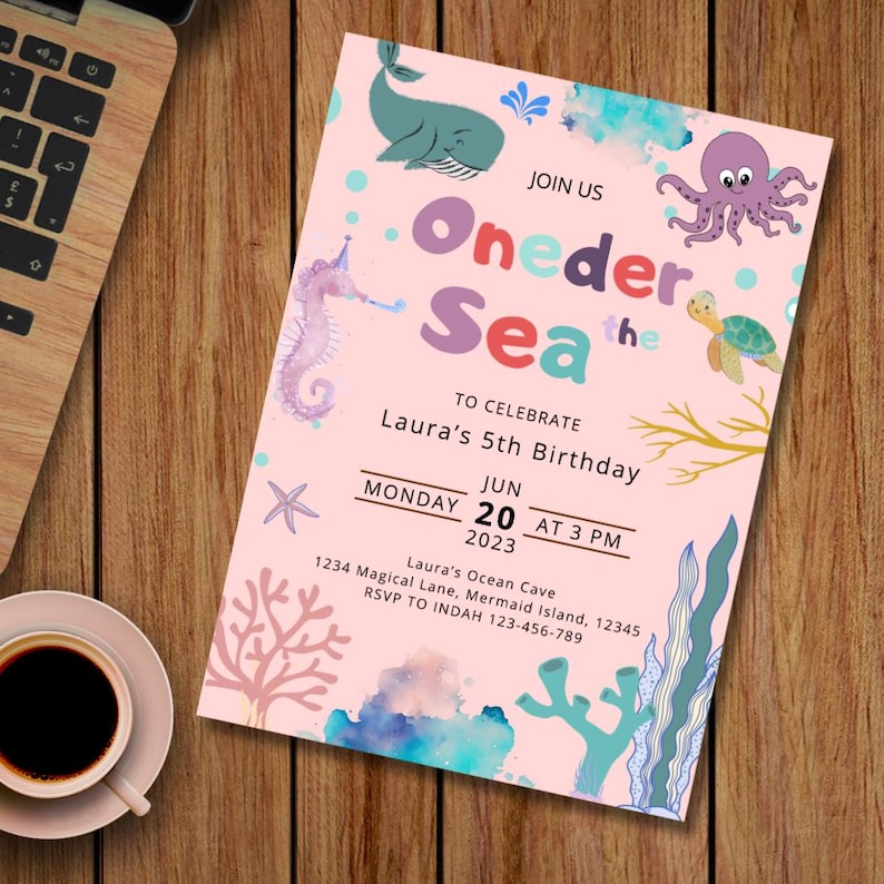Birthday Invitation Sea Animals Theme Animals Birthday Invite, Sea ...