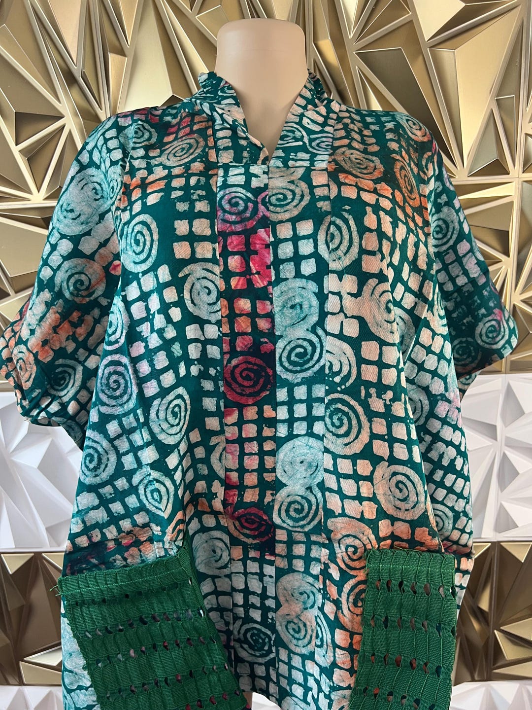 Kampala Free-style Top With Aso-oke Front Pockets - Etsy