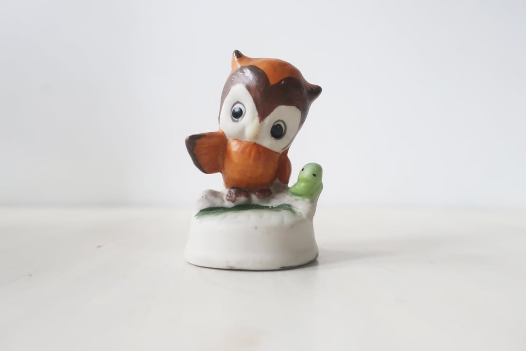 Vintage Cute Bisque Owl Figurine - Etsy