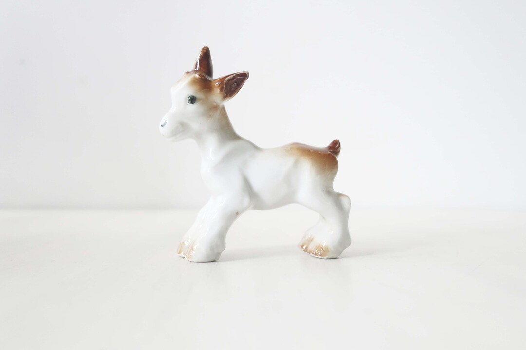 Vintage Brown & White Ceramic Donkey Figurine, Vintage Pottery Donkey ...