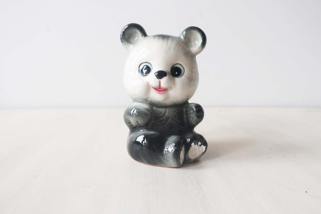 Vintage Ceramic Bear Piggy Bank, Animal Coin Bank - Etsy