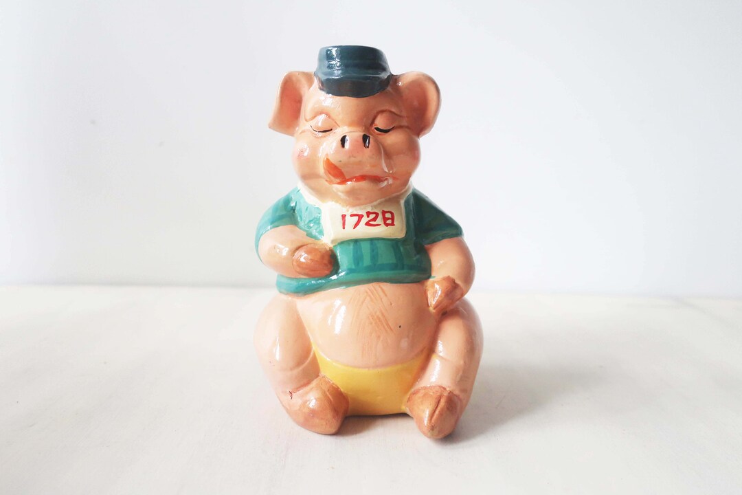 Vintage Convict Ceramic Large Novelty Piggy Bank, Large Ceramic Pig ...