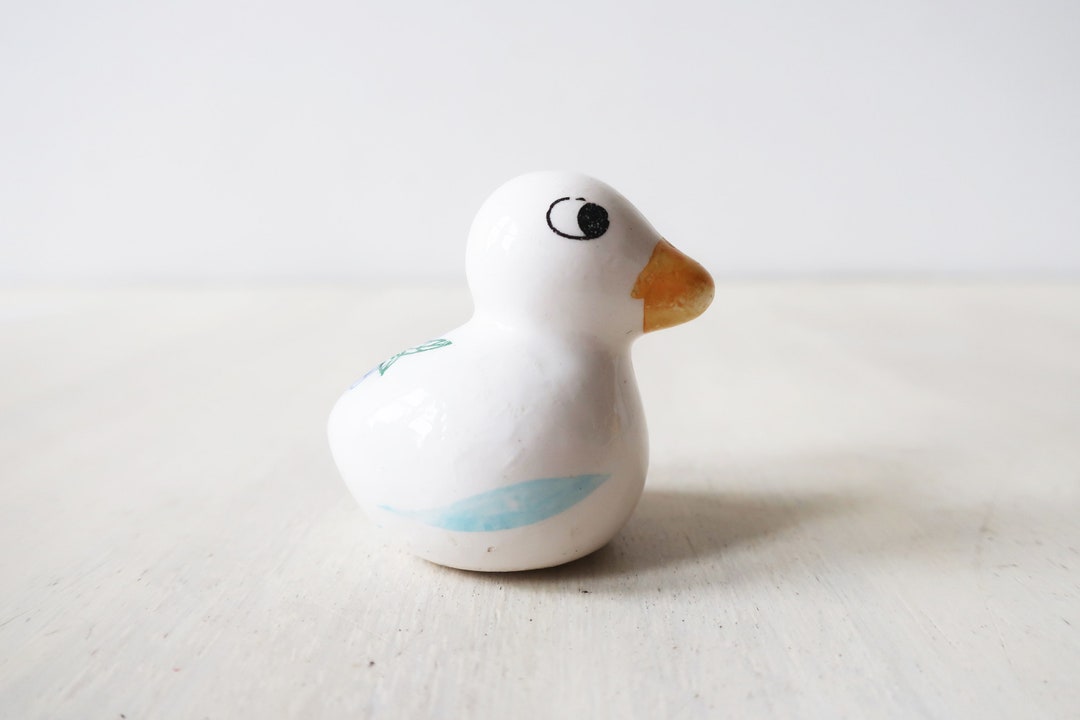 Vintage Cute Miniature Duck Figurine With Floral Decoration - Etsy