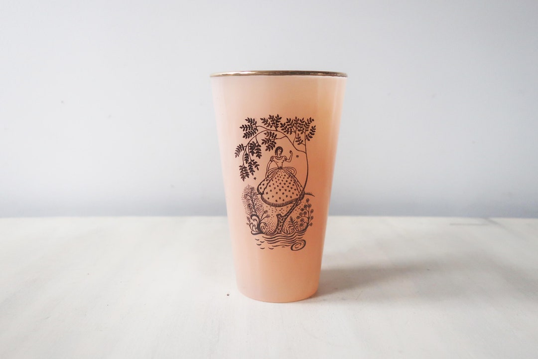 Vintage Crinoline Lady Glass Vase, Vintage Peach Glass Vase - Etsy