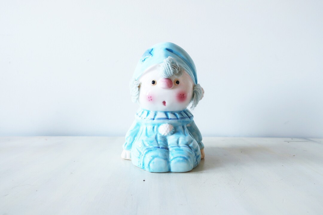 Vintage 1980s Japanese Baby Blue Kitsch Little Girl Vase - Etsy