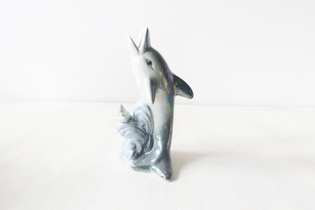 Vintage Ceramic Dolphin Vase, Vintage Dolphin Figurine - Etsy