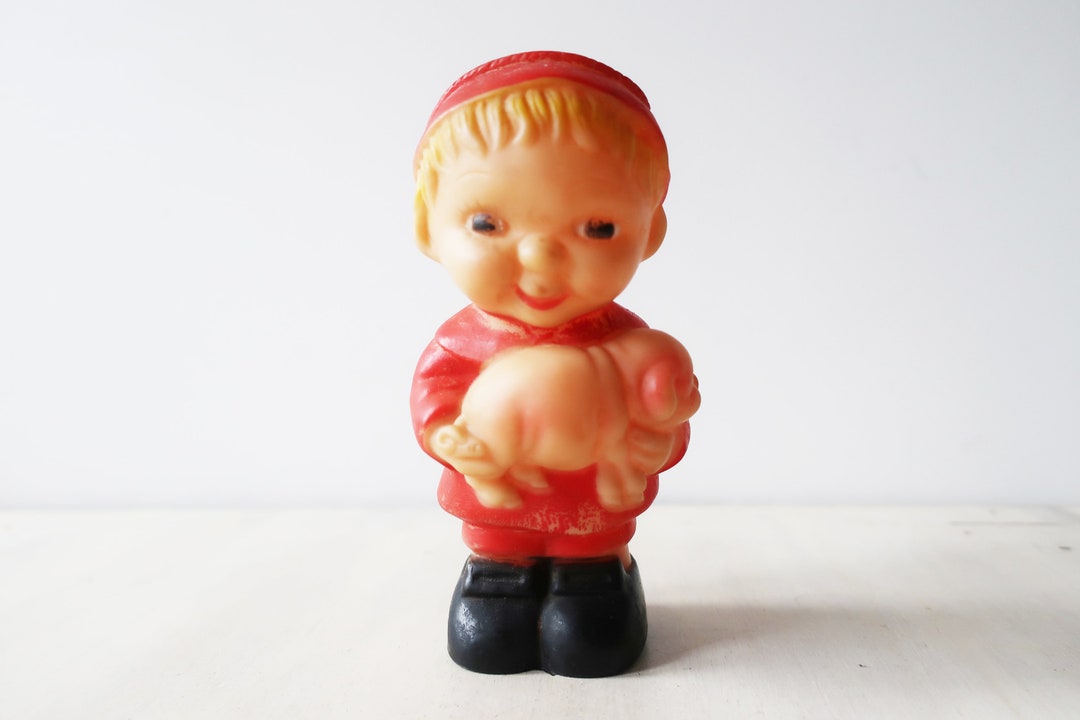 Vintage Red Boy With Pig Rubber Squeaky Doll Vintage, Palitoy - Etsy