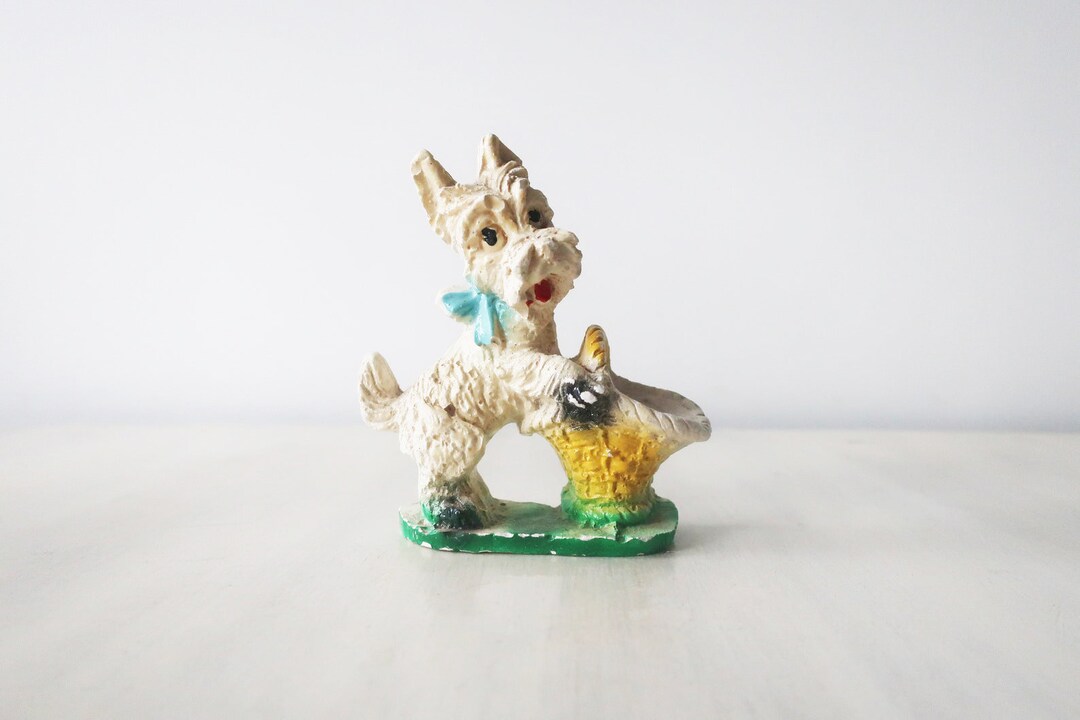 Vintage 1950s Plaster Chalkware Dog Figurine - Etsy