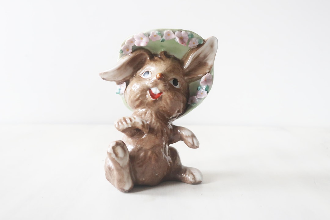 Vintage Rabbit Posy Vase, Vintage Kitsch Rabbit Vase Figurine - Etsy
