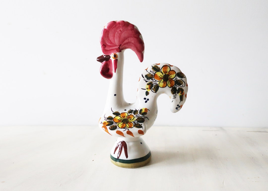 Vintage Large Portuguese Pottery Chicken Figurine - Etsy