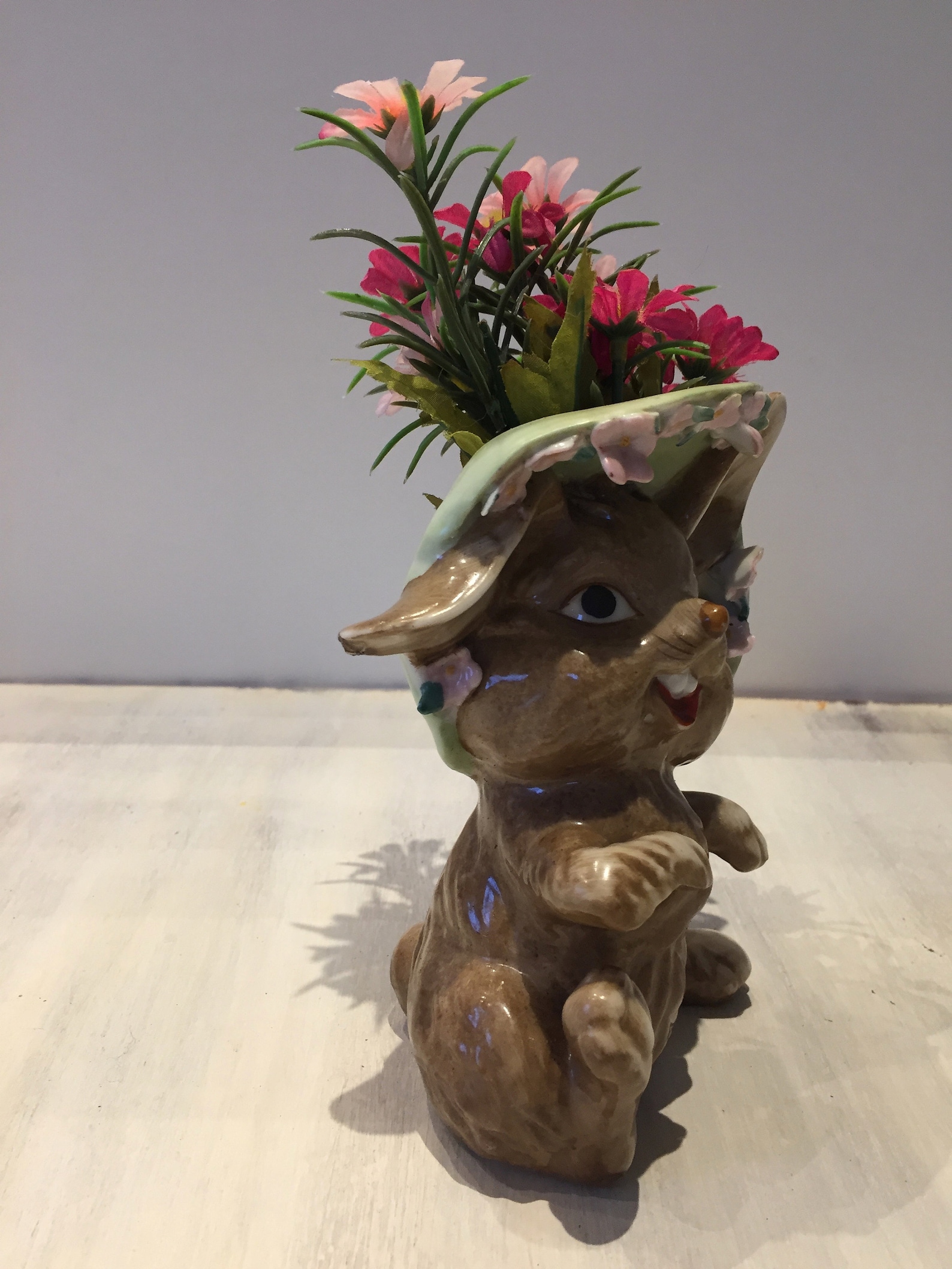 Vintage Rabbit Posy Vase Vintage Kitsch Rabbit Vase Figurine - Etsy