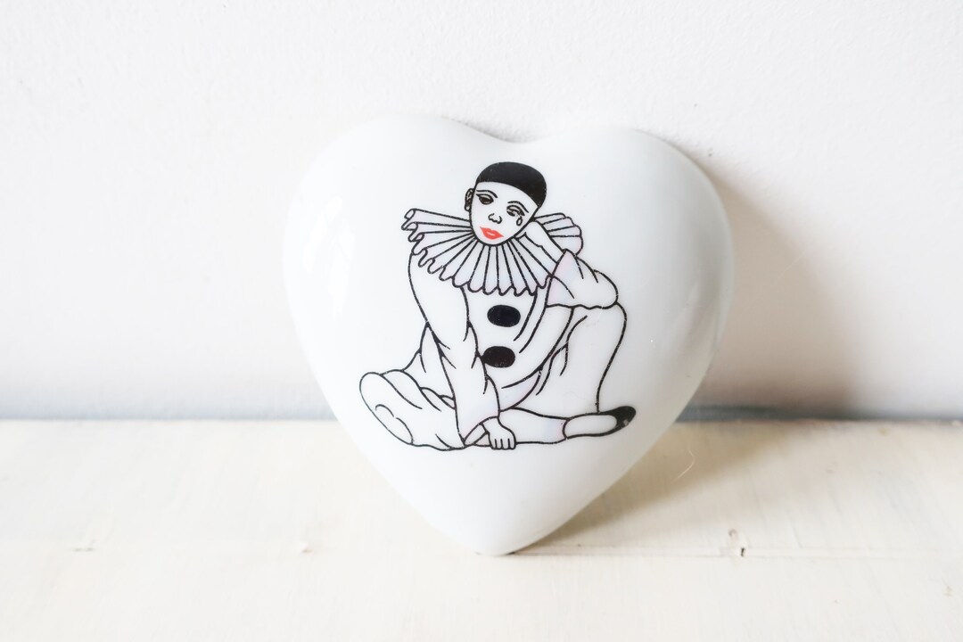 Vintage Pierrot Trinket Pot, Vintage Pierrot Clown China Trinket Pot ...