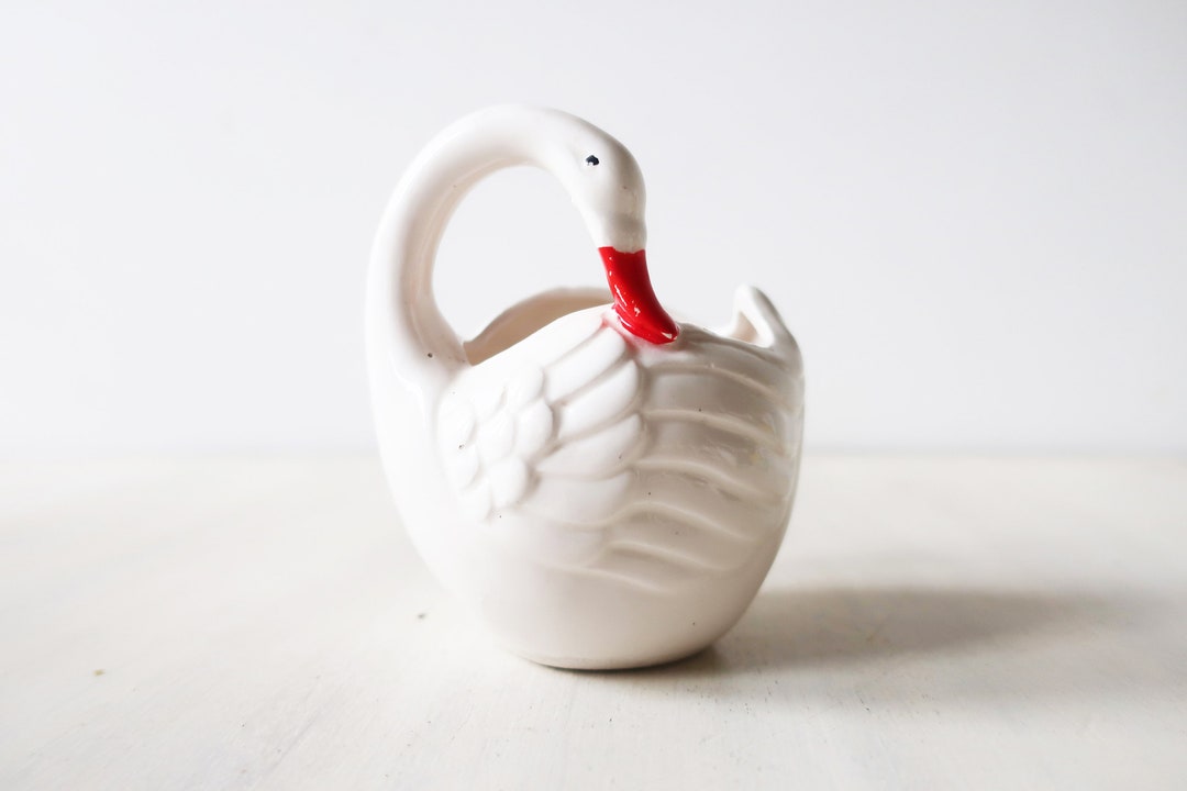 Vintage White Swan Planter, Small White Swan Planter - Etsy