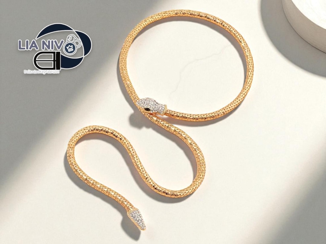 Magnetic Snake Chain Belt: Shiny Metal Statement Waistband - Etsy