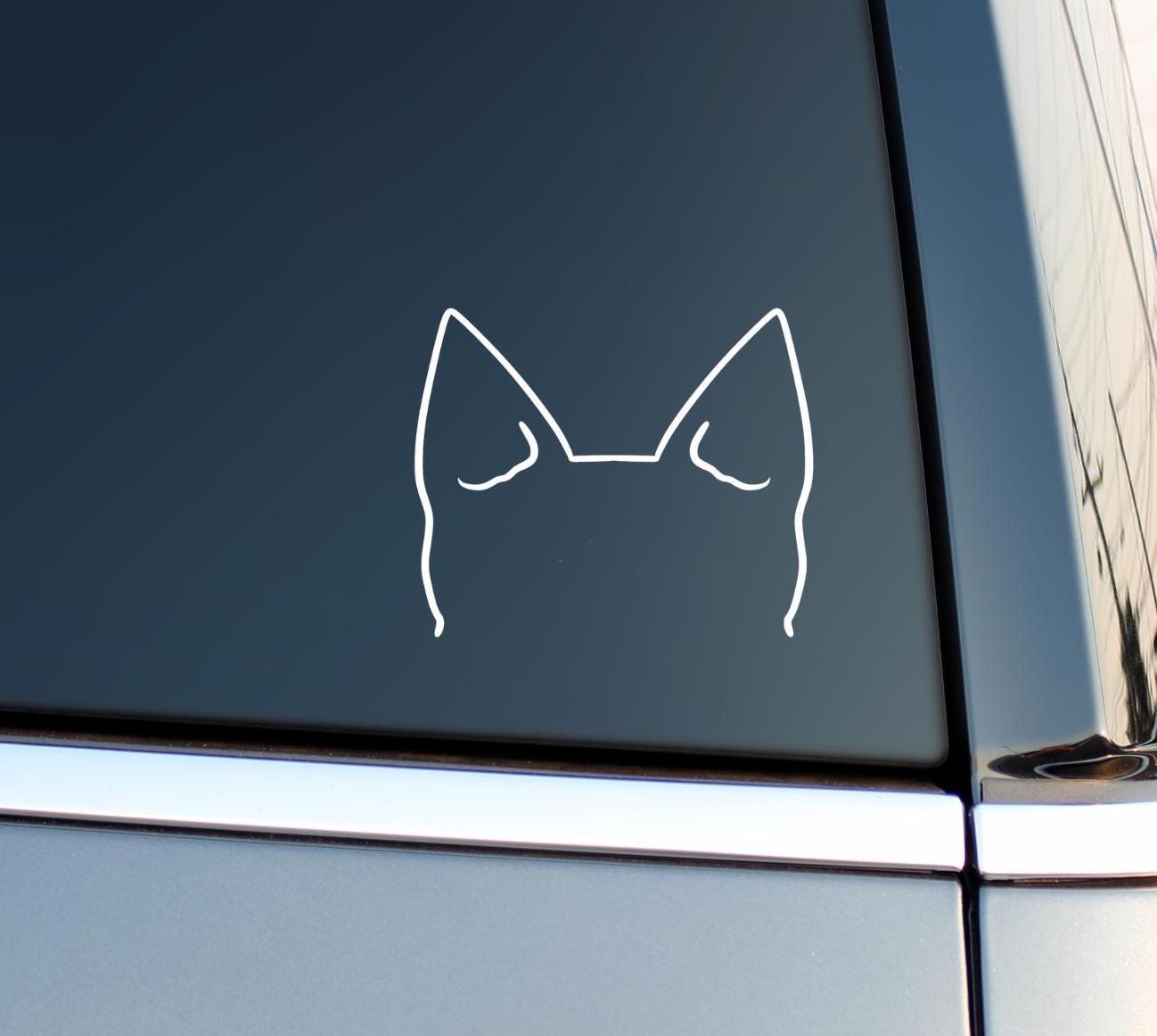 Dog Ear Car Decal, Dog Vinyl Decal, Dog Mom Car Decal, Dog Name Decal ...