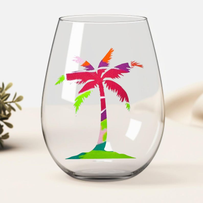 Palm Tree Vinyl Decal, Yeti Cup Decal, Car Window Decal, Palm Tree ...
