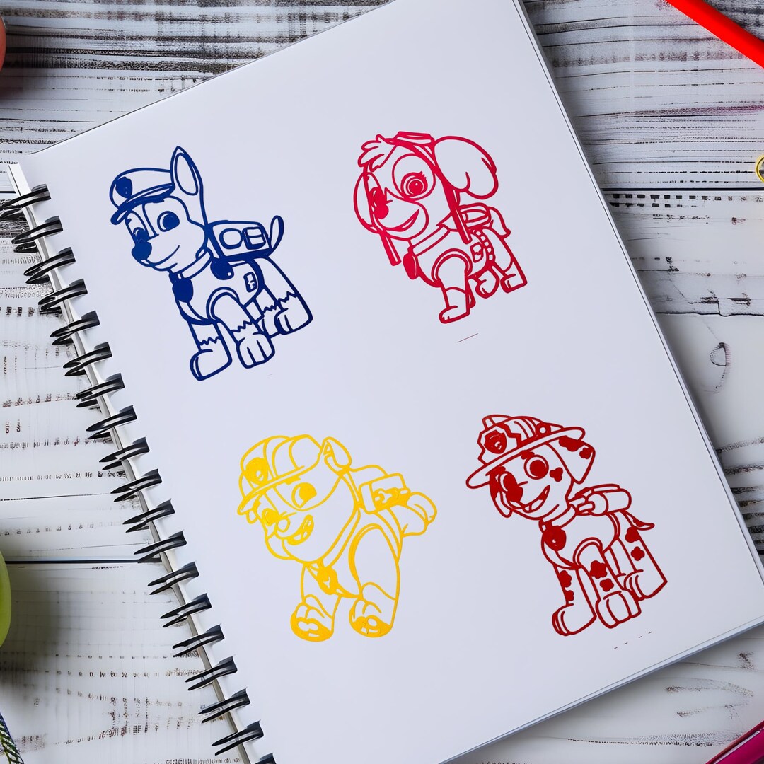 Paw Patrol Vinyl Decal, Chase, Marshall, Rubble, Skye, Tumbler Decal ...