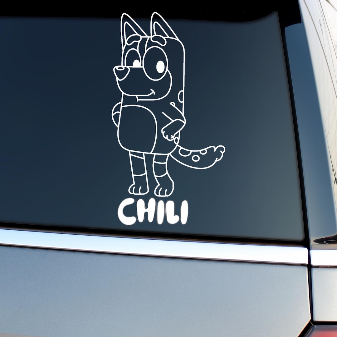 Chili Vinyl Decal, Bluey, Bluey Car Decal, Vinyl Decal, Bluey Vinyl ...