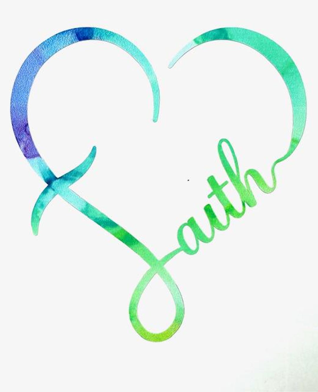Faith Heart Vinyl Decal, Yeti Cup Decal, Car Window Decal,faith Heart ...