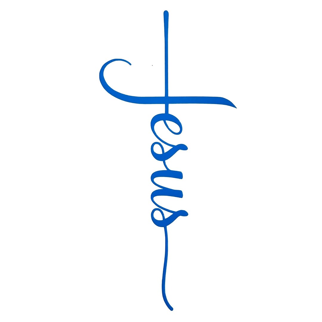 Jesus Cross Vinyl Decal, Yeti Cup Decal, Car Window Decal, Jesus Cross ...