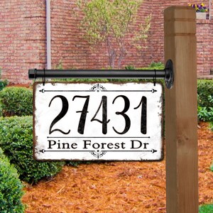 Farmhouse Style, Address Sign, Rustic House Numbers, Hanging Street ...