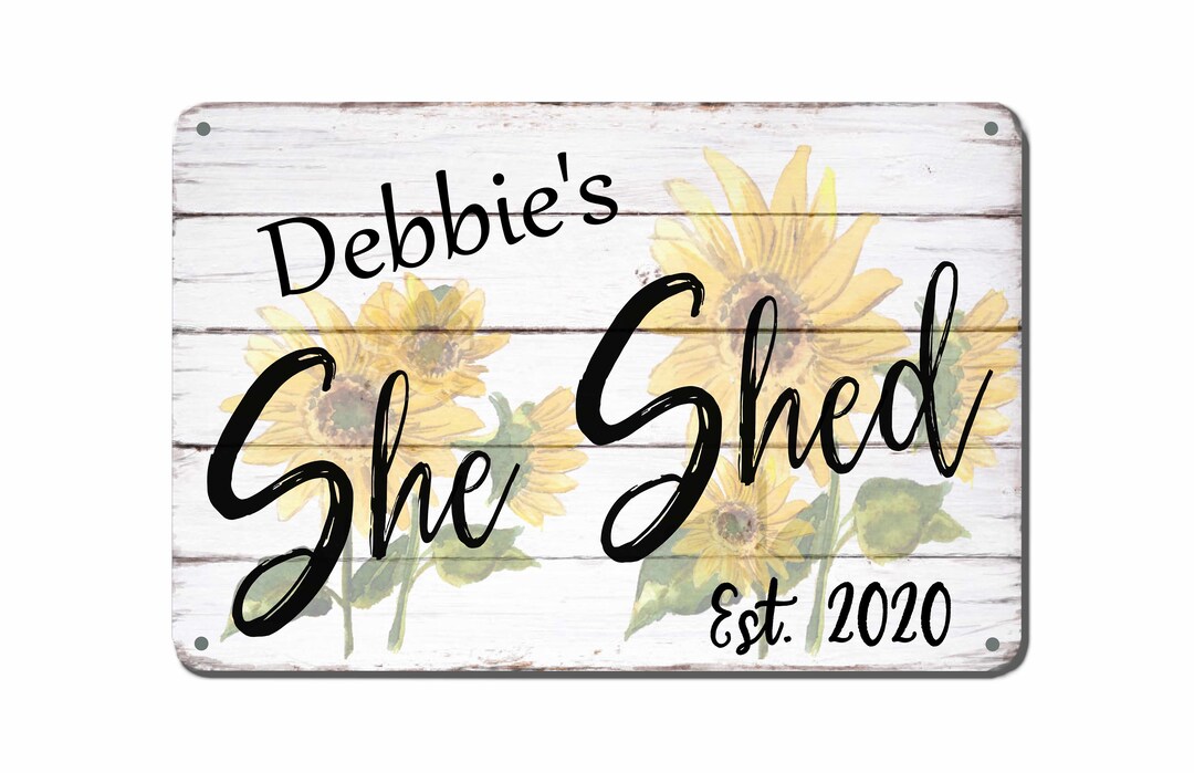 She Shed Sign, Personalized She Shed Rustic Signs,shabby Rustic Look ...