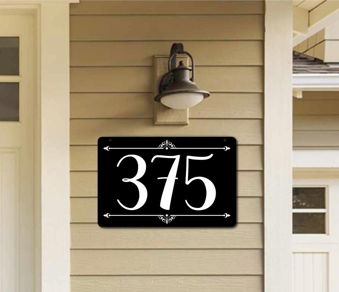Large Address Sign, Black House Numbers, Metal Farmhouse Sign, Custom ...