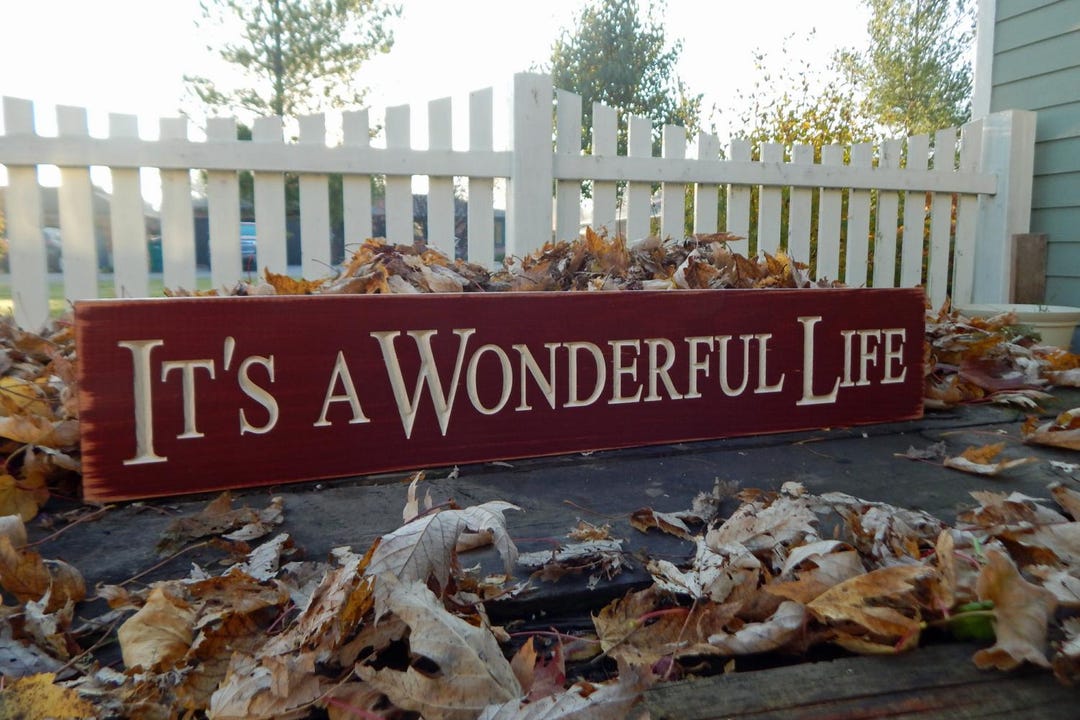 It’s a Wonderful Life | Hand-carved Christmas Wood Sign | Barn Red ...