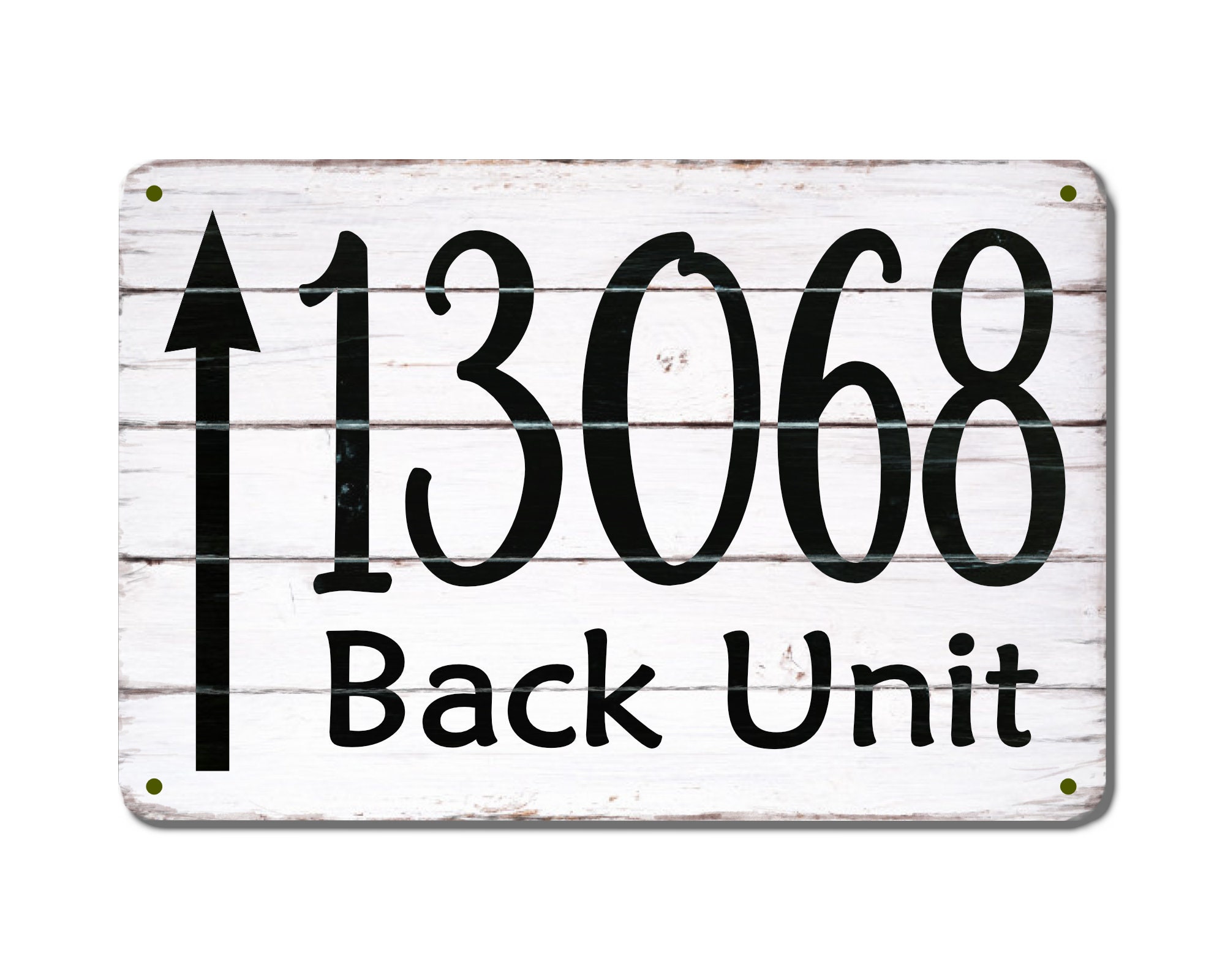 Rustic Address Sign, for House, Shabby Metal Sign, Wood Look, Driveway ...