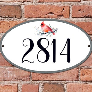 Cardinal Address Sign, House Number Plaque, Housewarming Gift, Realtor ...