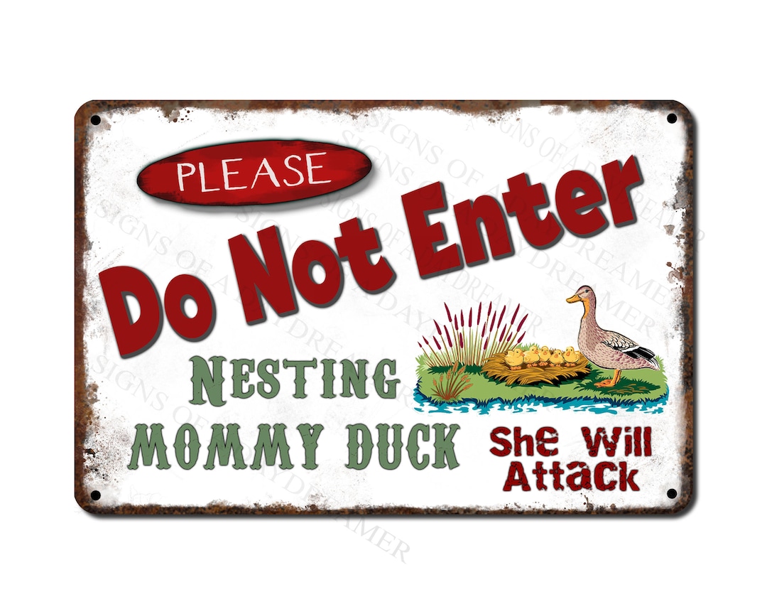 Duck Sign, Do Not Enter, Baby Ducks, Ducks Nesting, Beware of the Ducks ...