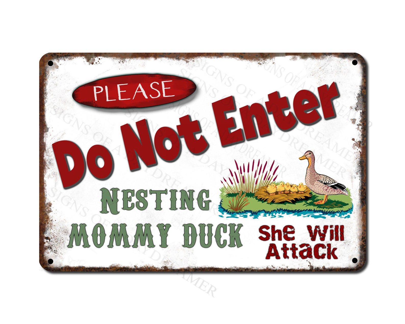 Duck Sign Do Not Enter Baby Ducks Ducks Nesting Beware of - Etsy