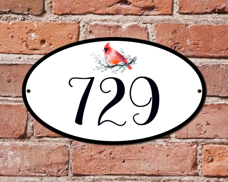Cardinal Address Sign House Number Plaque Housewarming Gift - Etsy