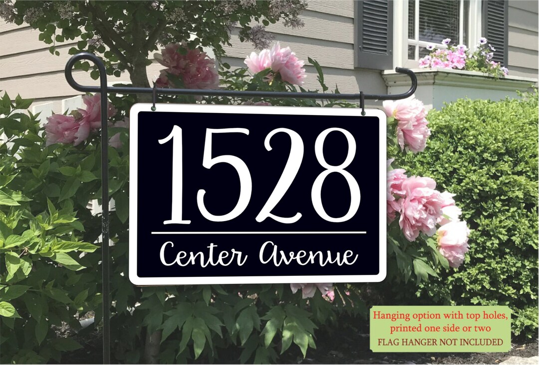 Address Sign for House House Numbers Hanging Post Plaque 1 - Etsy