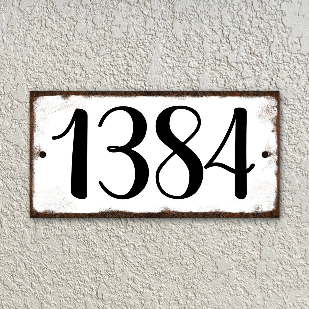 Rustic Farmhouse Address Sign, Made of Rustproof Metal, Distressed ...