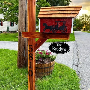Personalized Oval Mailbox Sign With Large House Numbers, 7 X 12 ...