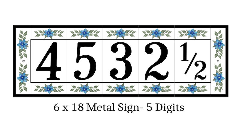 Custom Address Sign, Colorful Floral Tile Design, House Numbers With ...
