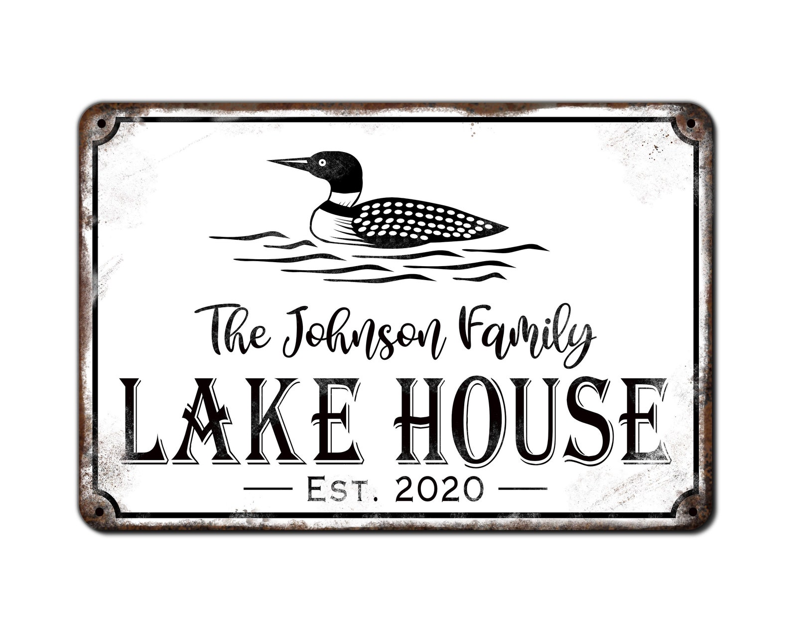 Personalized Lake House Sign Cottage Outdoor Plaque Metal - Etsy