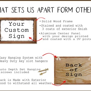 Custom Address Sign With Rustic Wood Frame, Durable Metal Insert Panel ...