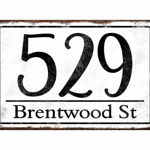 Rustic Address Sign, House Numbers, Weather Resistant, Shabby Farmhouse ...