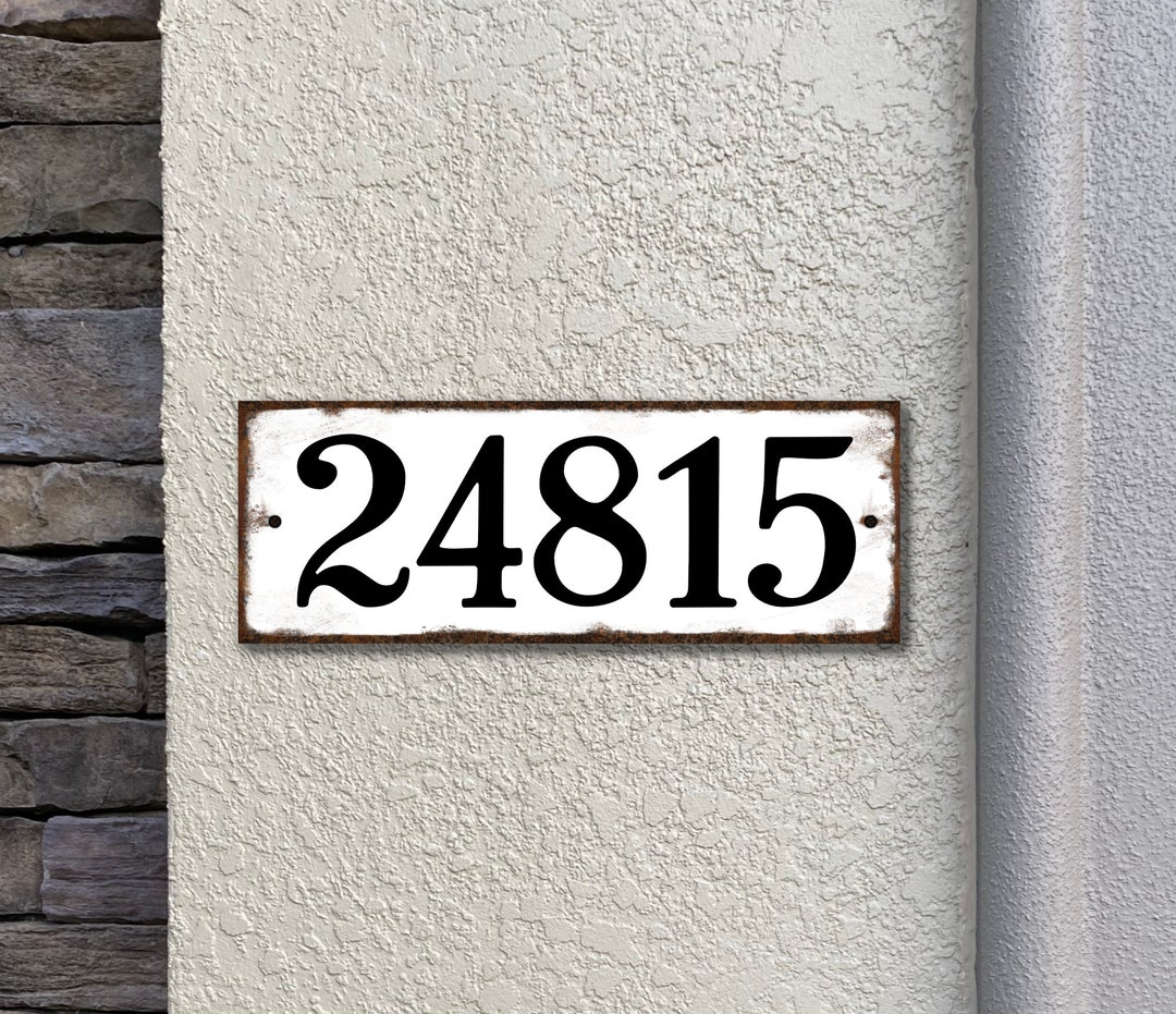 Rustic Farmhouse Address Sign, Horizontal Distressed Address Sign ...