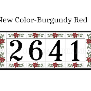 Custom Address Sign, Colorful Floral Tile Design, House Numbers With ...
