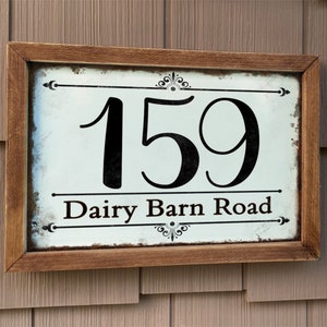 Custom Address Sign With Rustic Wood Frame, Durable Metal Insert Panel ...